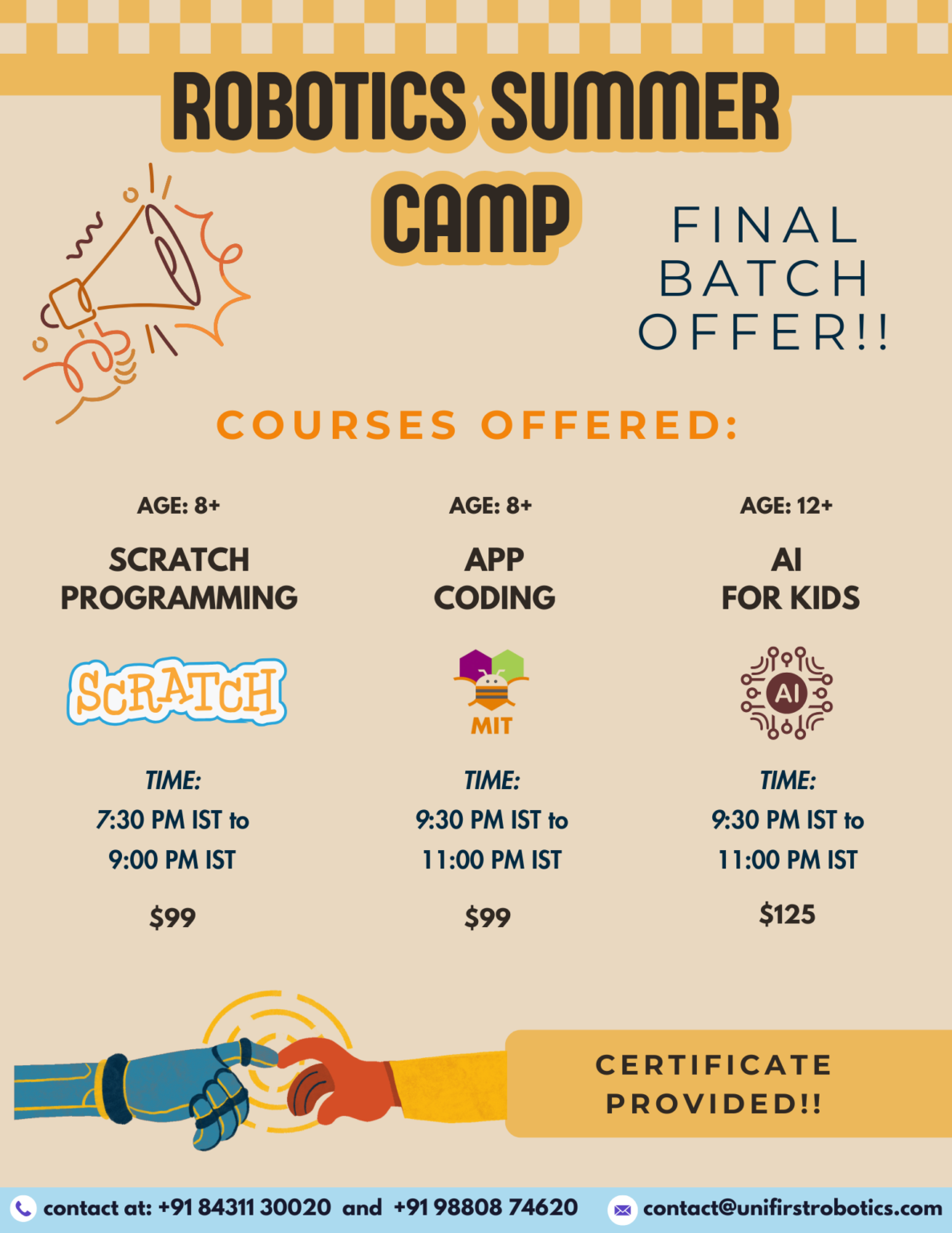 Online Robotics Summer Camp for Abroad Students – UniFirst Robotics